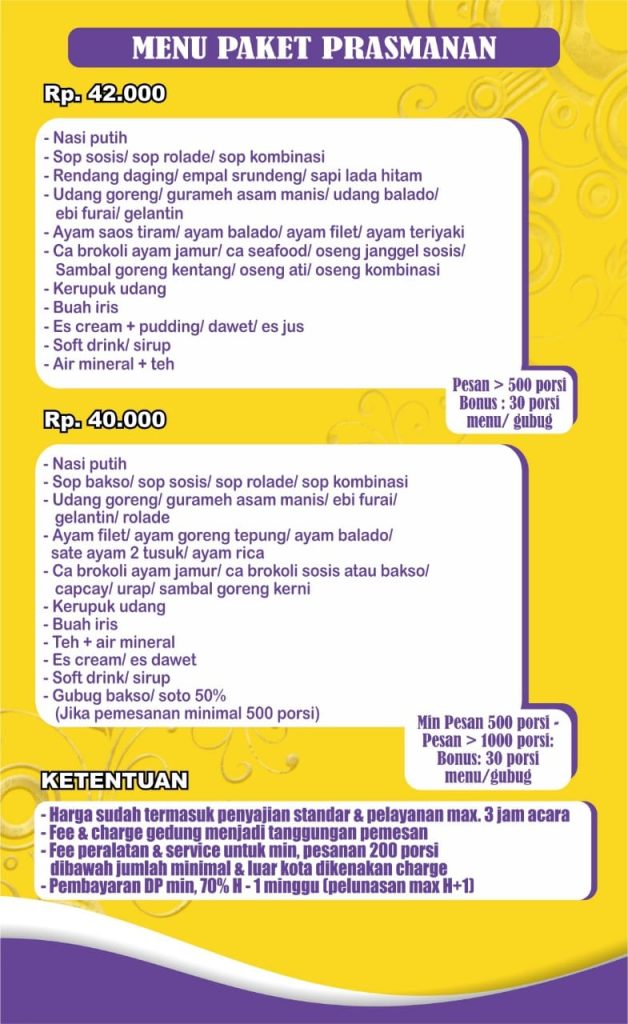 Menu prasmanan khas Jawa - AMM Catering